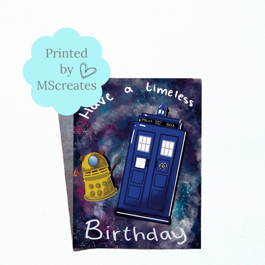 Happy Birthday Police Box for Him Her, Blue Police Telephone Box Time ...