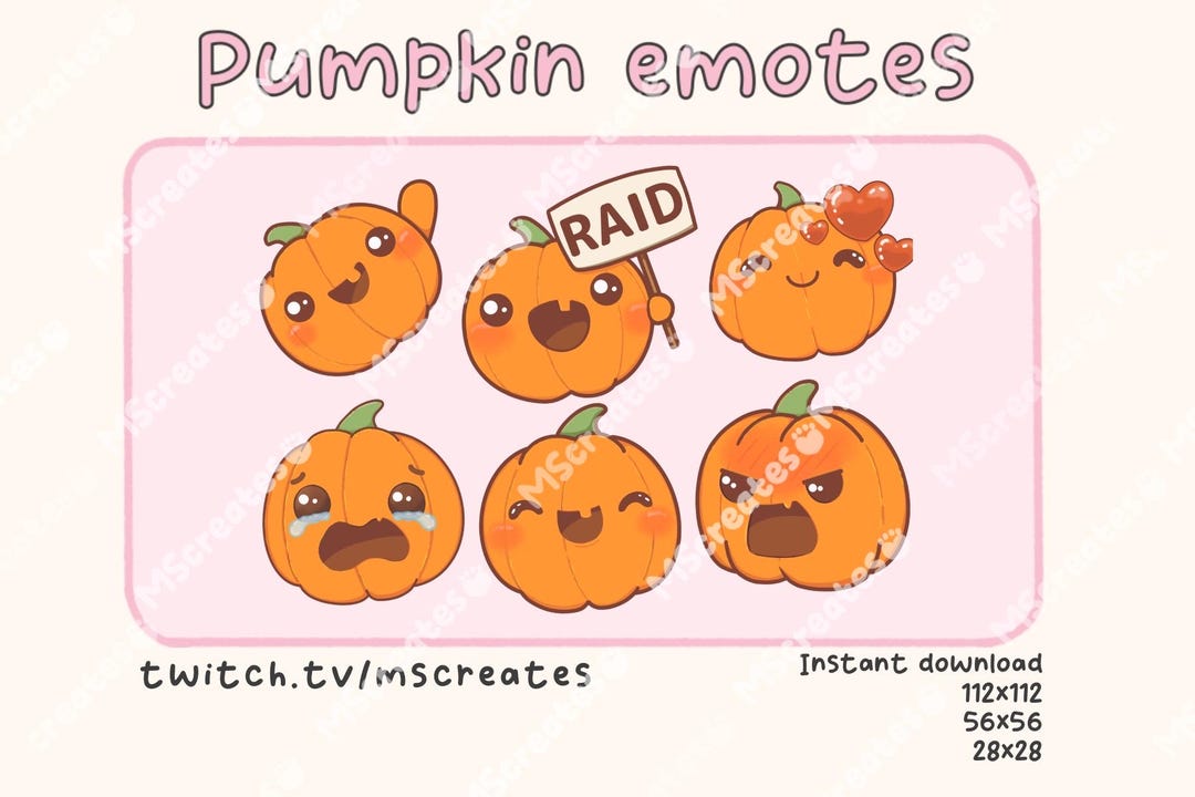 Pumpkin Emote Pack for Twitch or Discord - Etsy