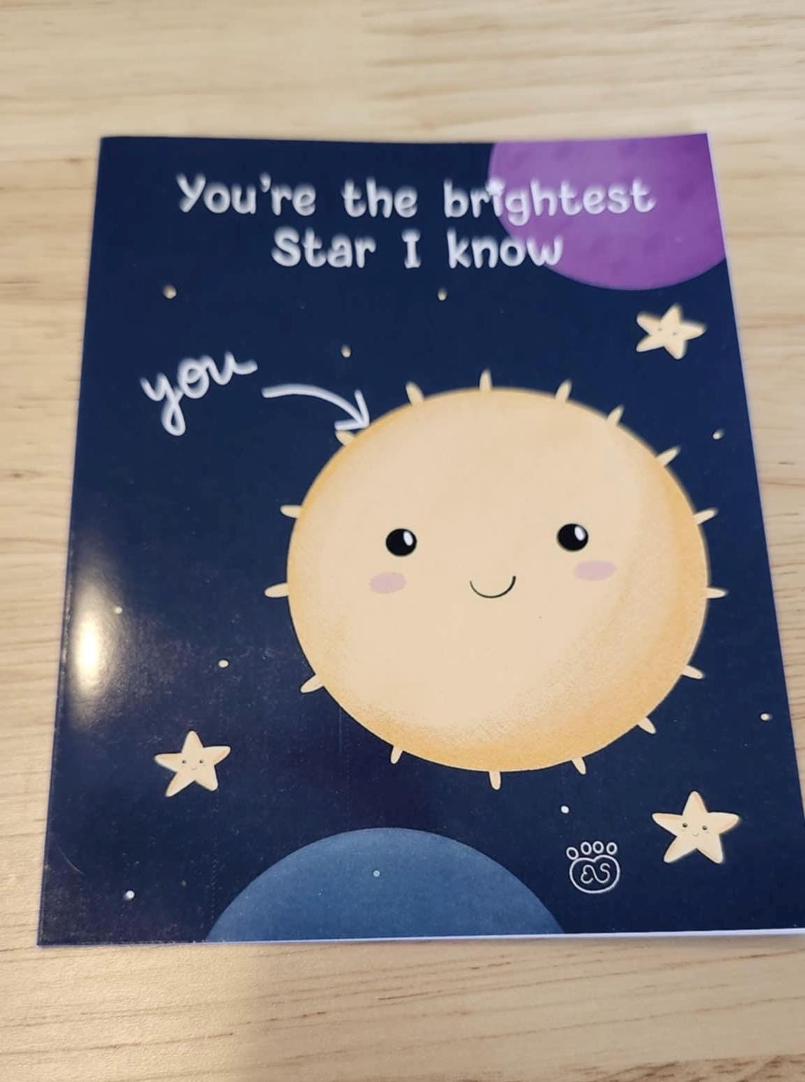 Sun and Stars Anniversary Greeting Card, Brightest Star Unique ...