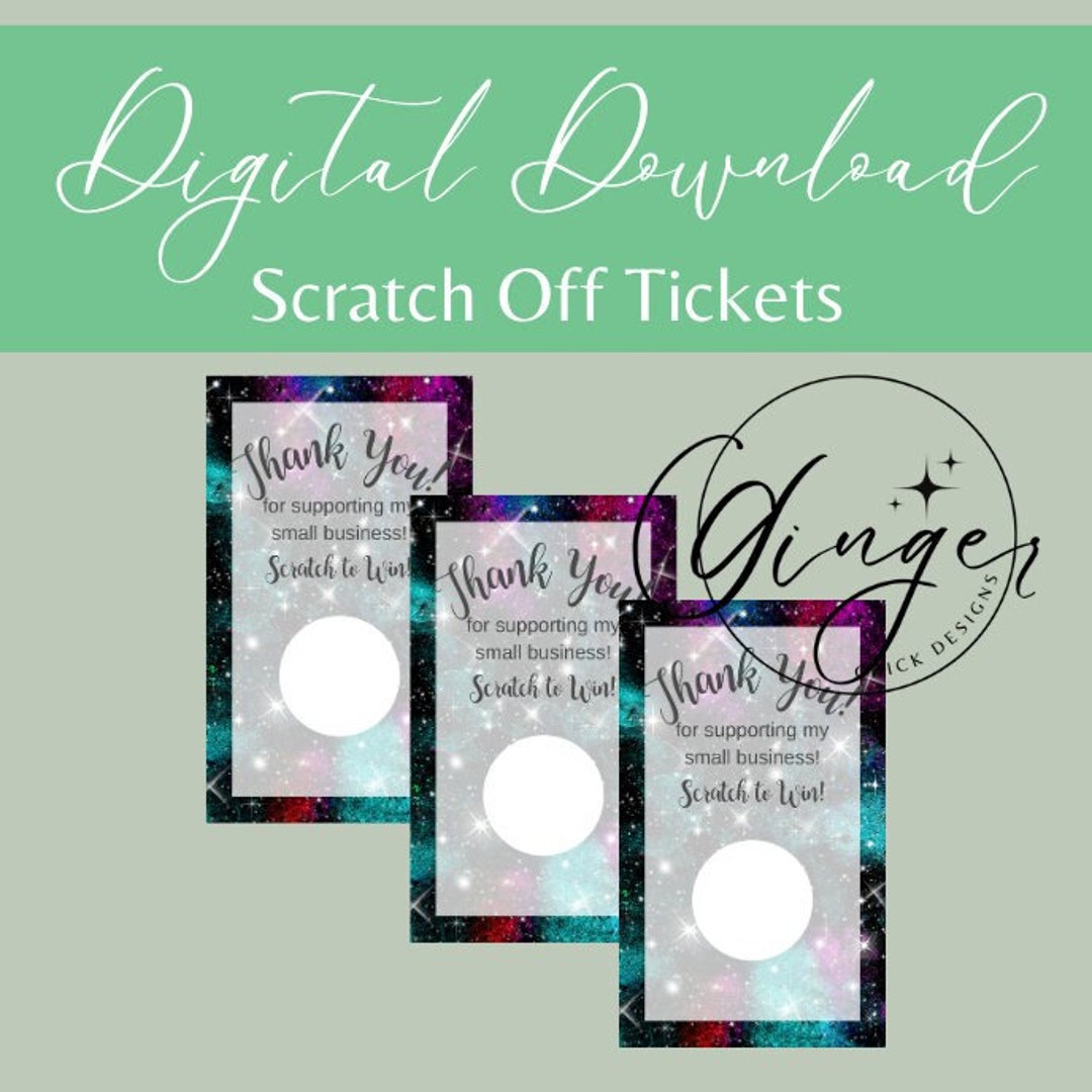 DIGITAL Scratch off Cards, Business Supplies, Scratch to Win, Business ...