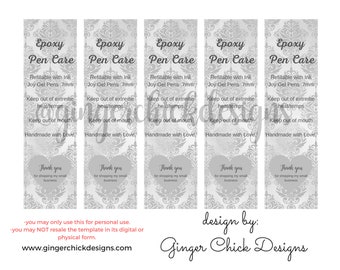 Epoxy Pen Care Card SVG Pen Display Card SVG Resin Pen Care - Etsy