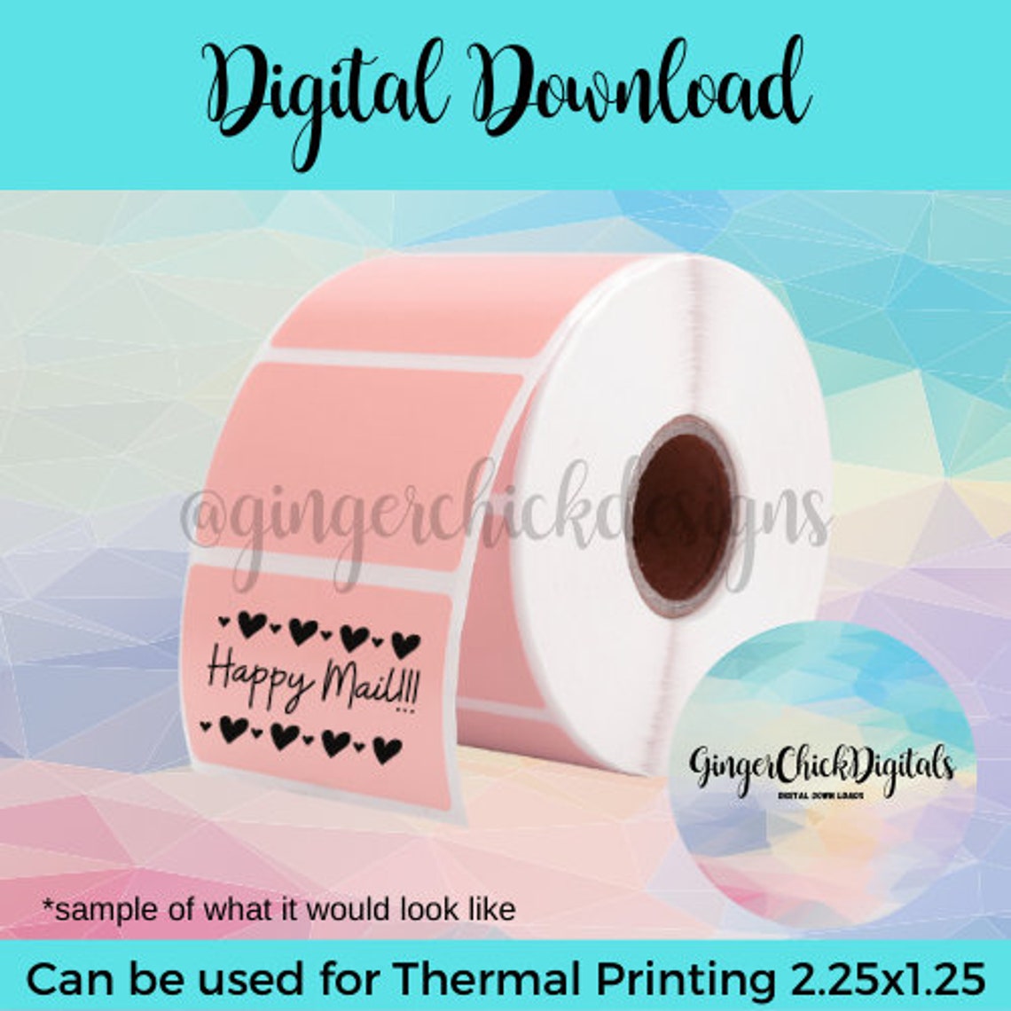 Thermal Label Thank You Sticker Small Business Digital - Etsy
