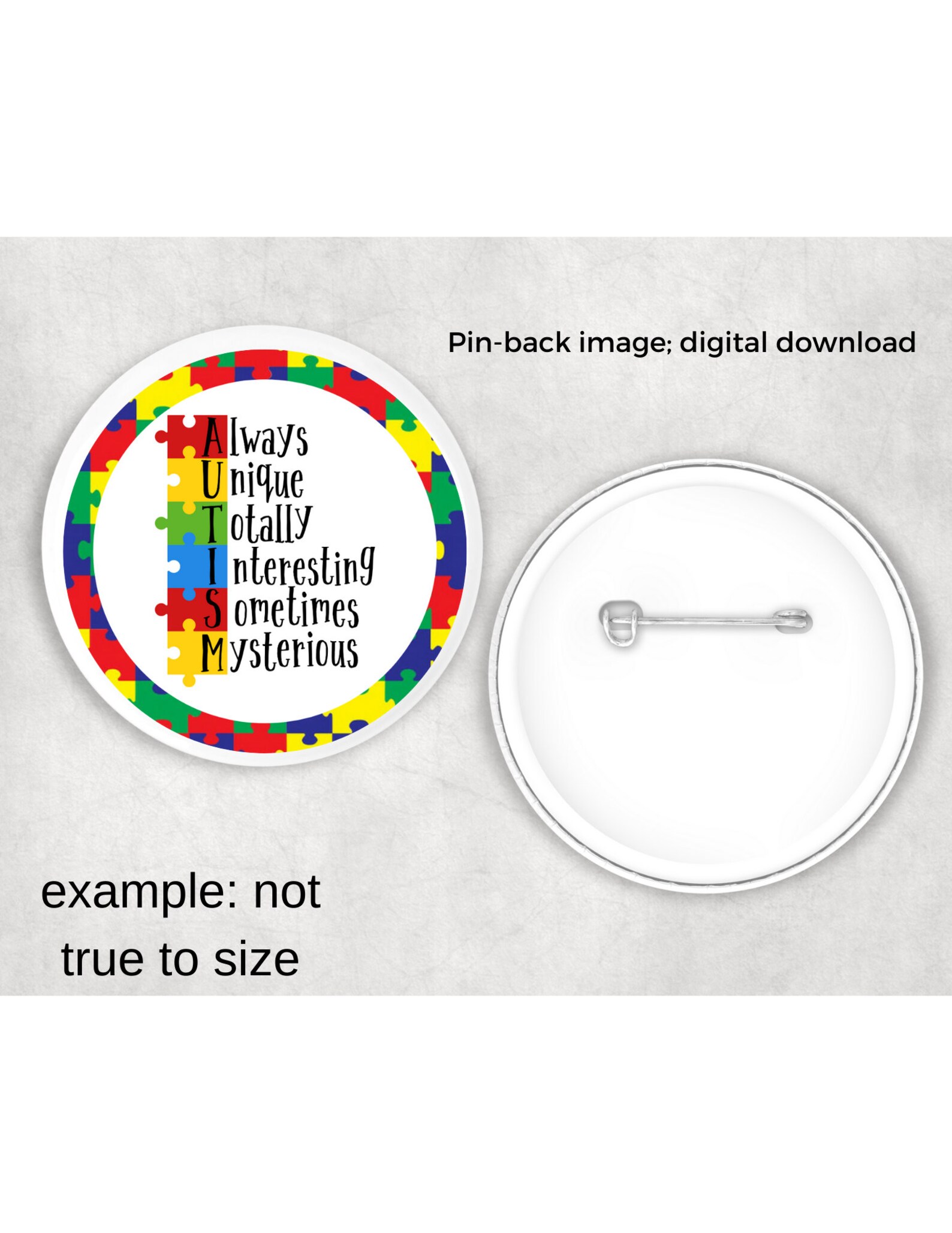 Autism Button Images 2.25 Inch Circles Circle Images - Etsy