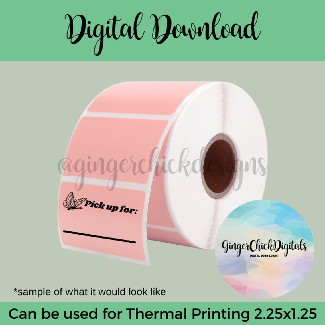 Thermal Label, Pick up for Sticker, Small Business, Digital Stickers ...