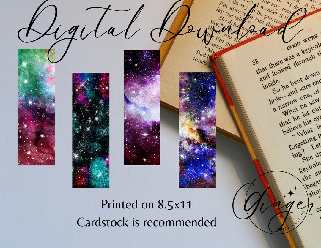 Galaxy - Digital Bookmark, Digital Download, Book Lovers, Reading ...