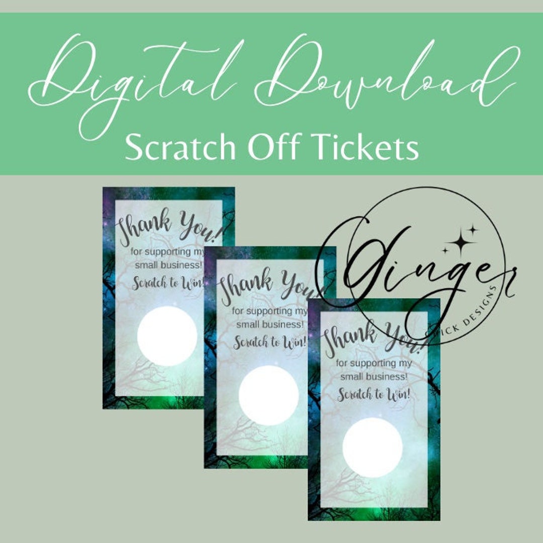 DIGITAL Scratch off Cards, Business Supplies, Scratch to Win, Business ...