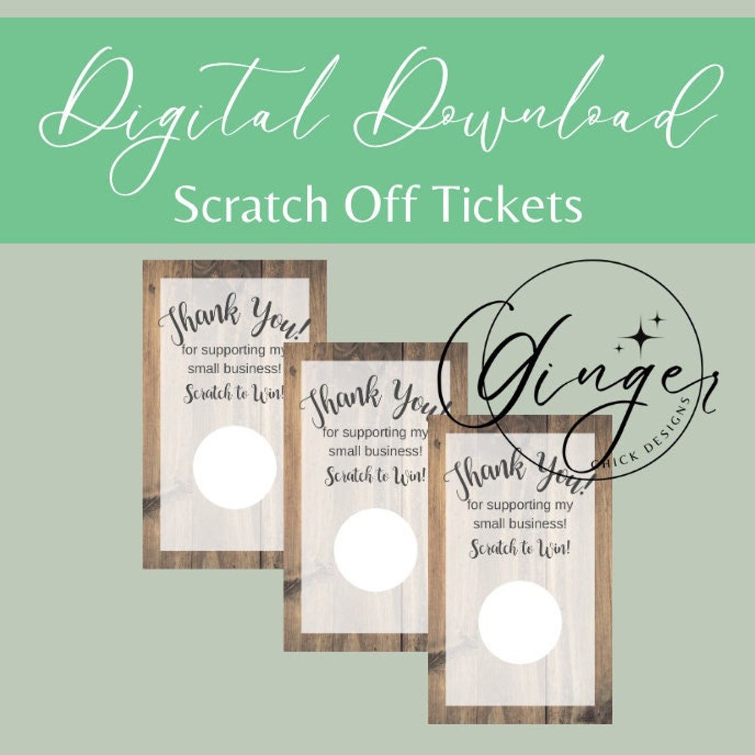 DIGITAL Scratch off Cards, Business Supplies, Scratch to Win, Business ...