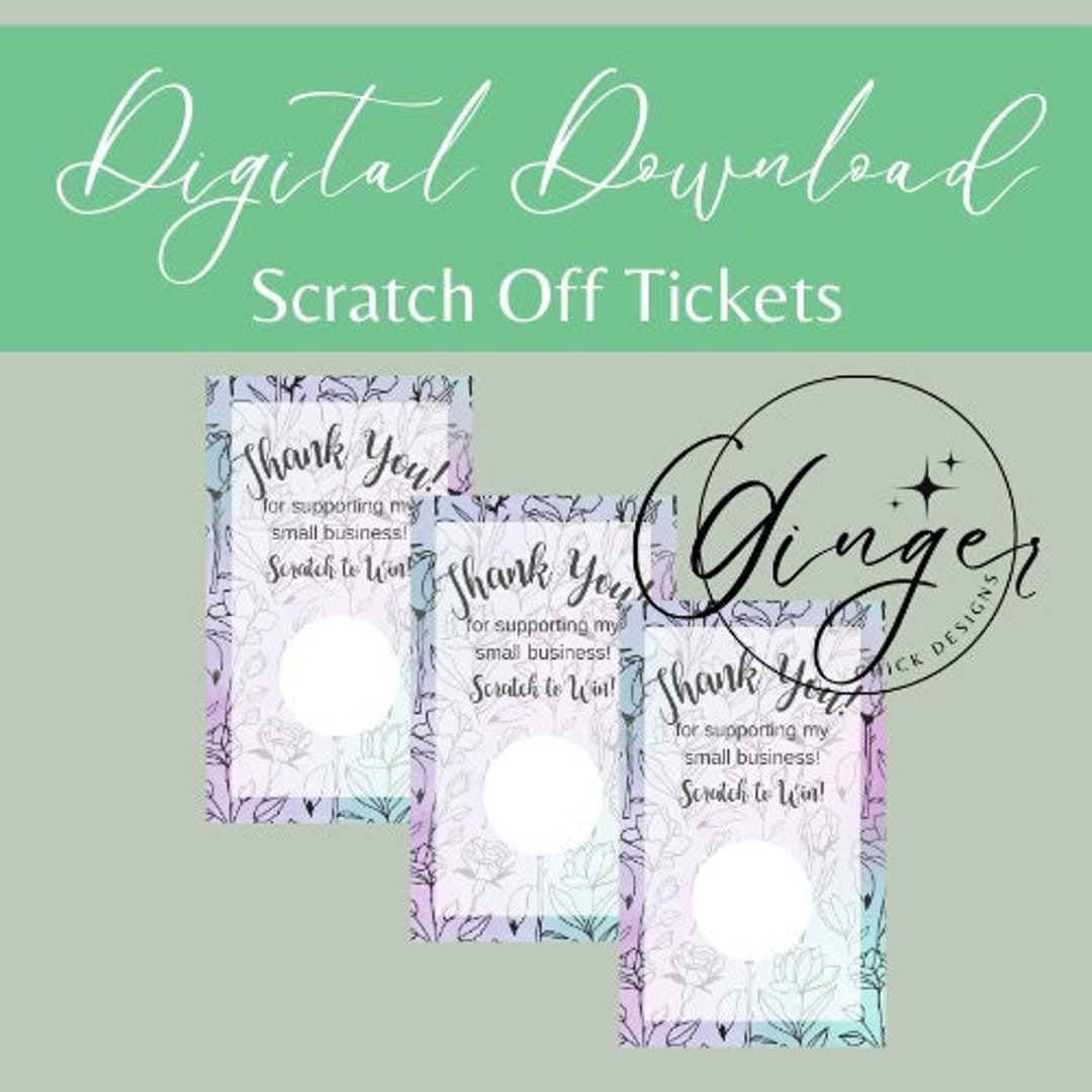 DIGITAL Scratch off Cards, Business Supplies, Scratch to Win, Business ...