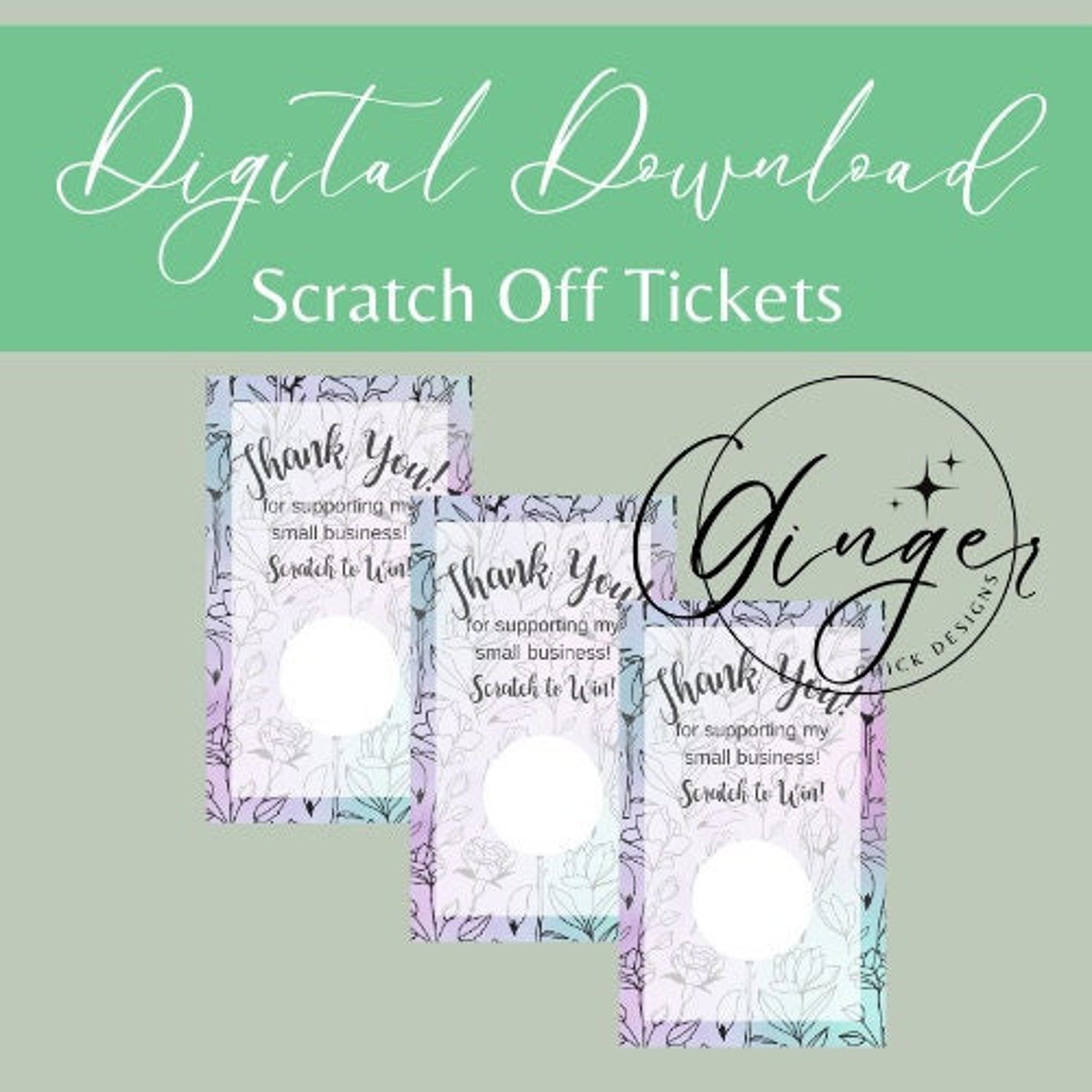 DIGITAL Scratch off Cards, Business Supplies, Scratch to Win, Business ...