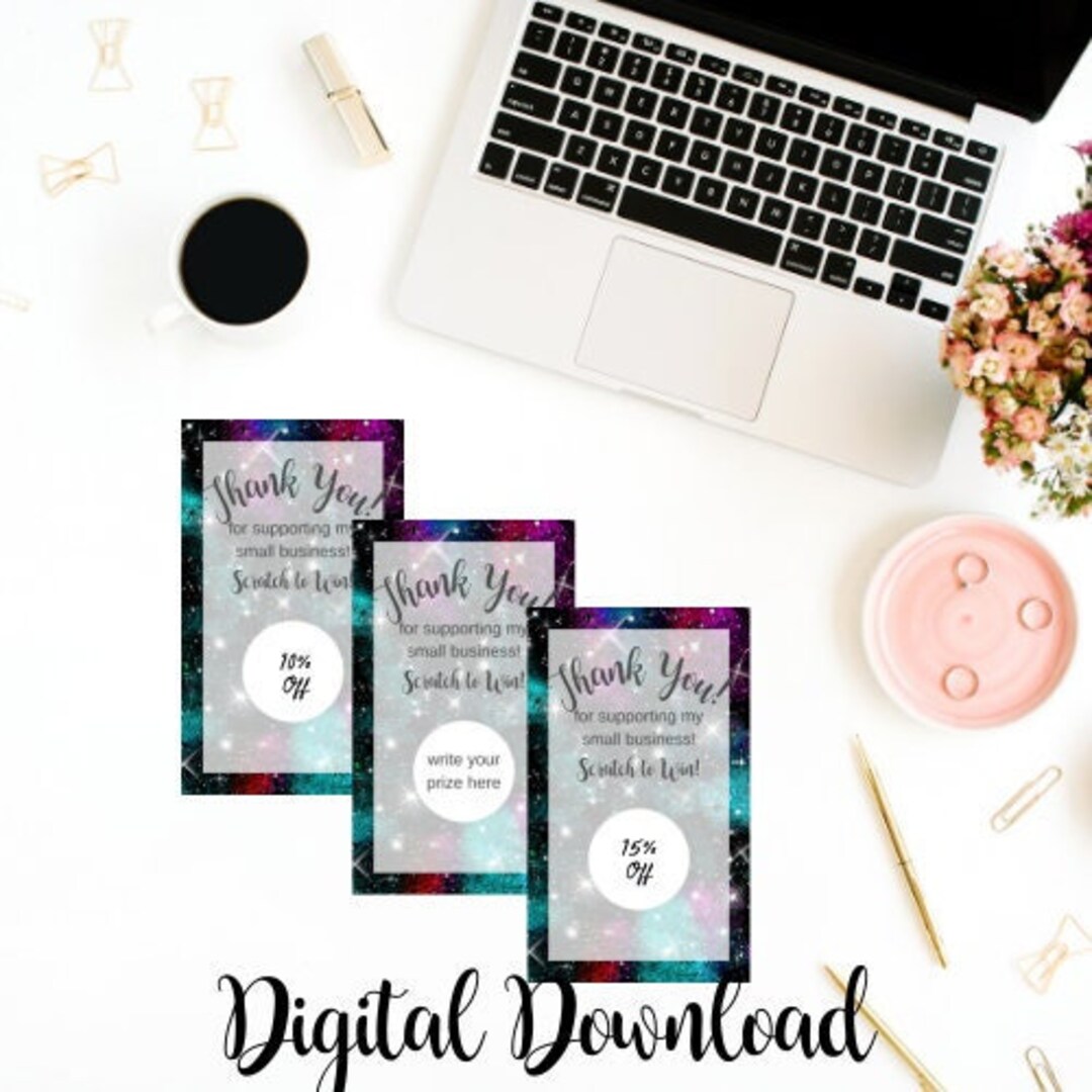 DIGITAL Scratch off Cards, Business Supplies, Scratch to Win, Business ...