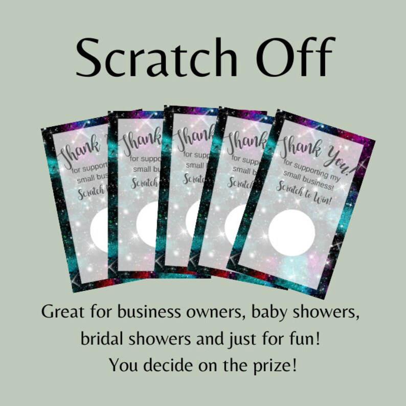 Business Thank You Scratch off Cards, DIY Prize Ticket (digital ...