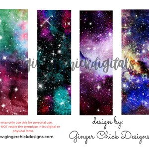 Galaxy Digital Bookmark Digital Download Book Lovers - Etsy