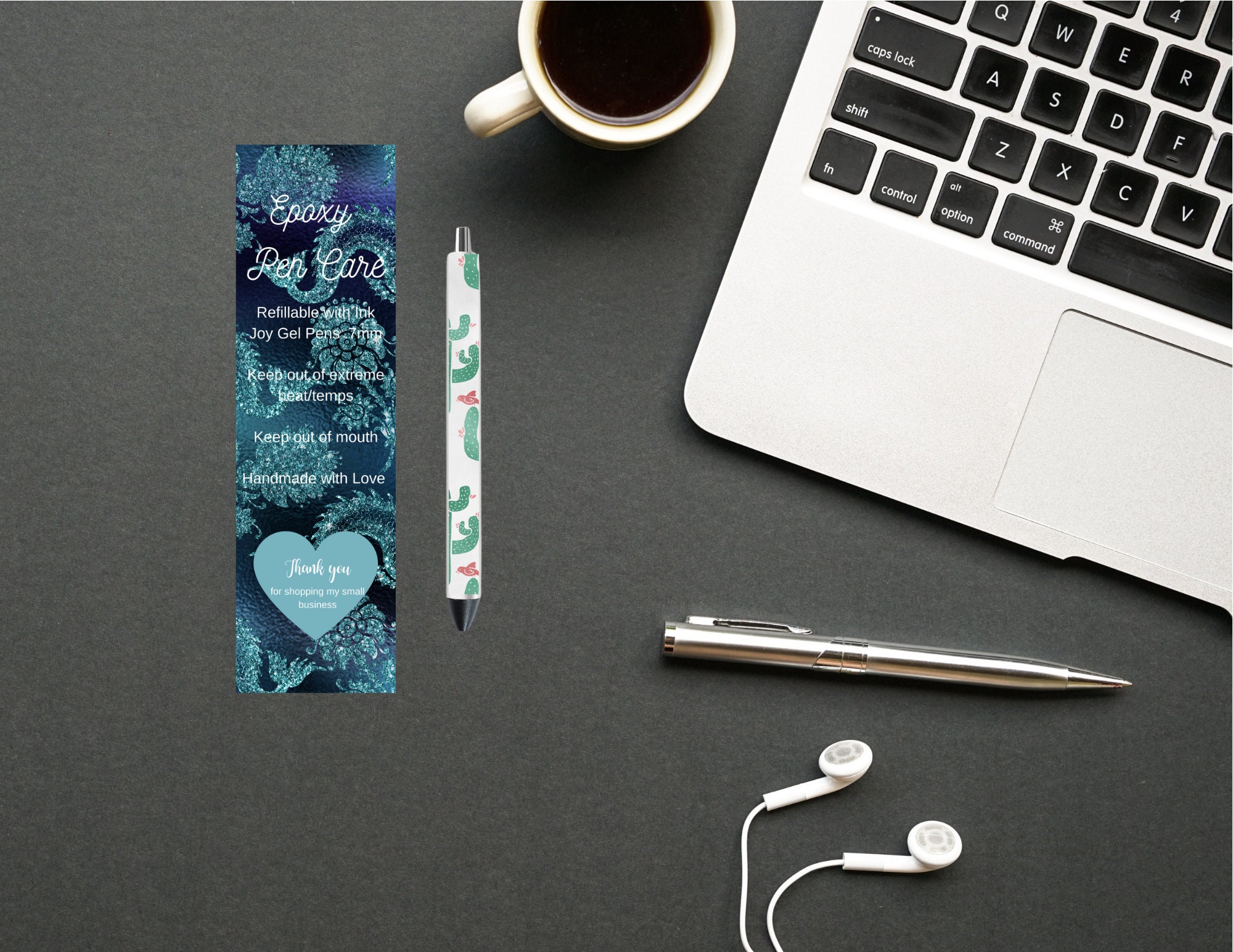 Epoxy Pen Care Card Pen Care Card Template Pen Wrap Display - Etsy