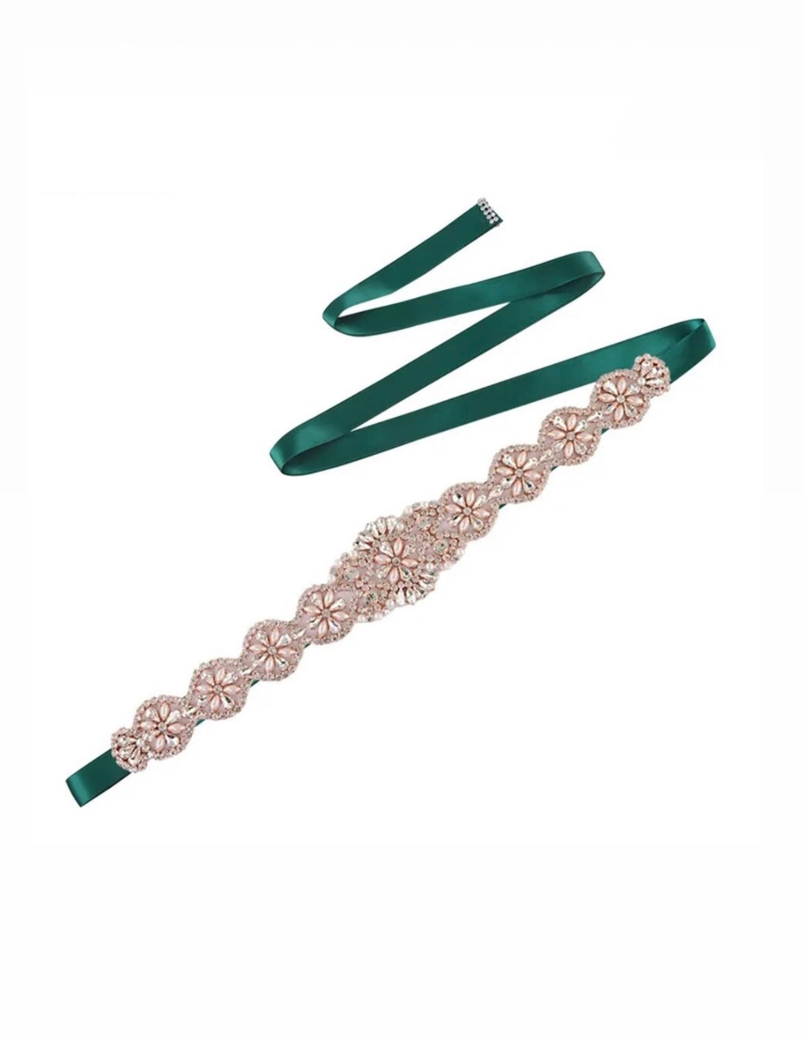 Bridal Aros Green Belt Afghan Kamar Band With Rhinestone Embellishments ...