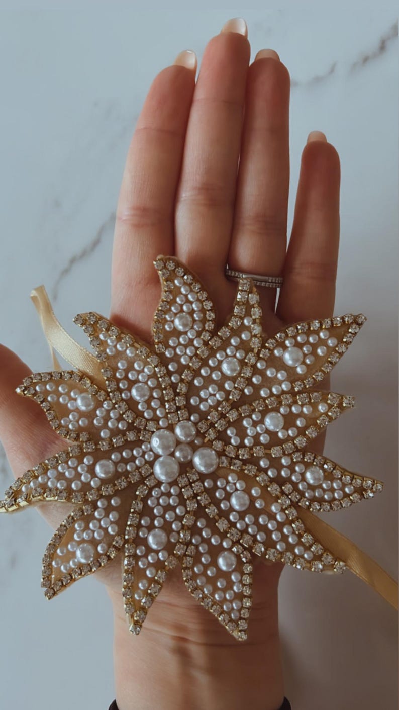 Pearl Afghan Bridal Henna Wrap – Floral Mehndi Khena Pech - Etsy
