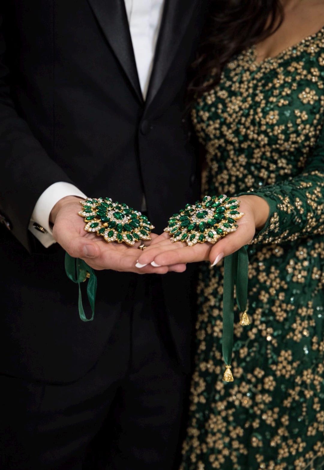 Emerald Green Afghan Bridal Henna Wrap– Mehndi Henna Night Crystal Hand ...
