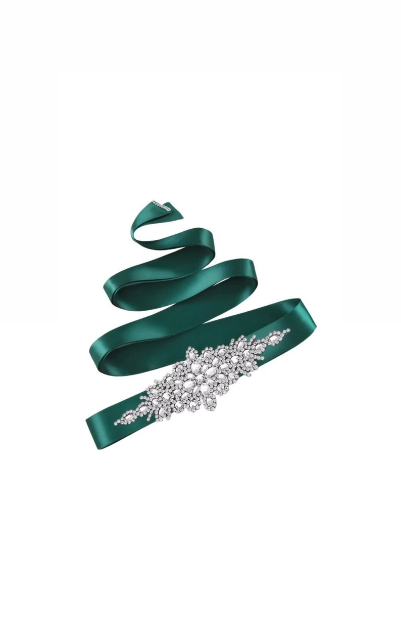 Bridal Aros Green Belt Afghan Kamar Band With Rhinestone Embellishments ...