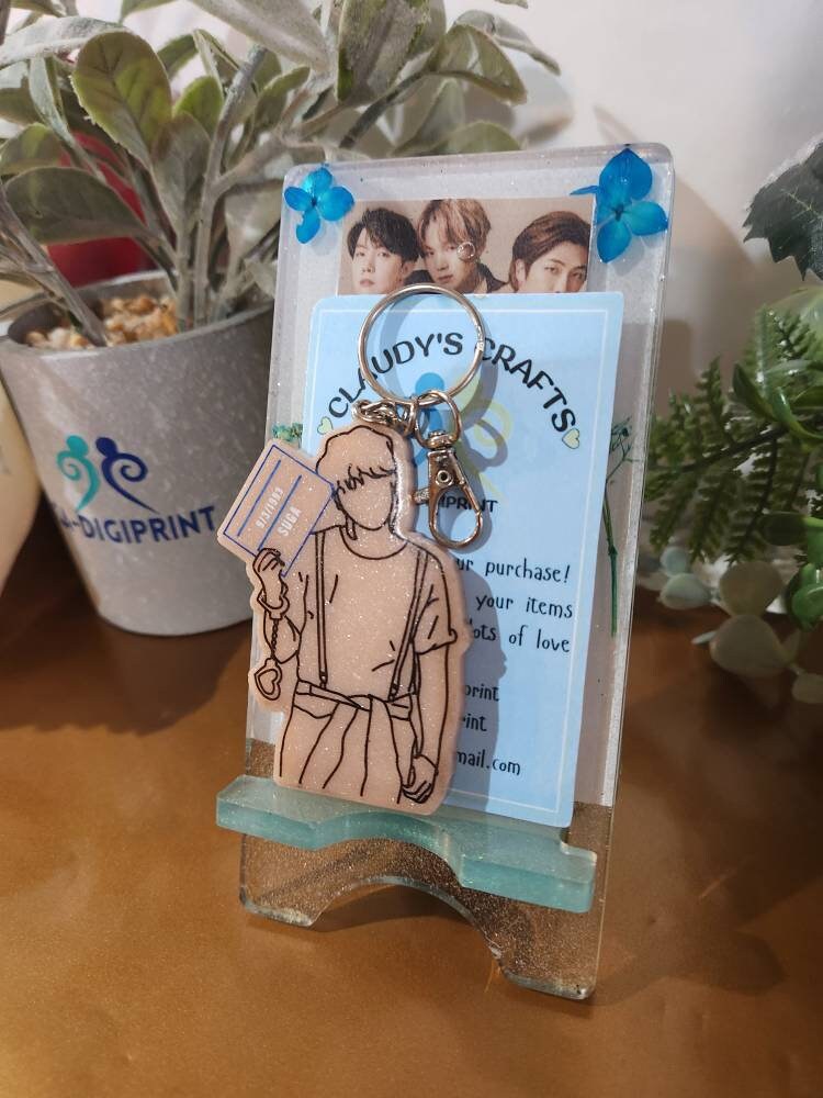 BTS Lineart SUGA Keychain - Etsy