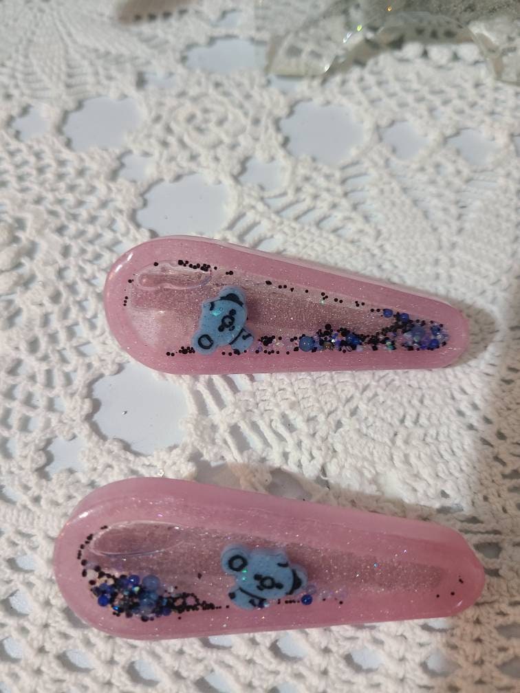 KOYA BT21 Shaker Resin Hair Clips - Etsy