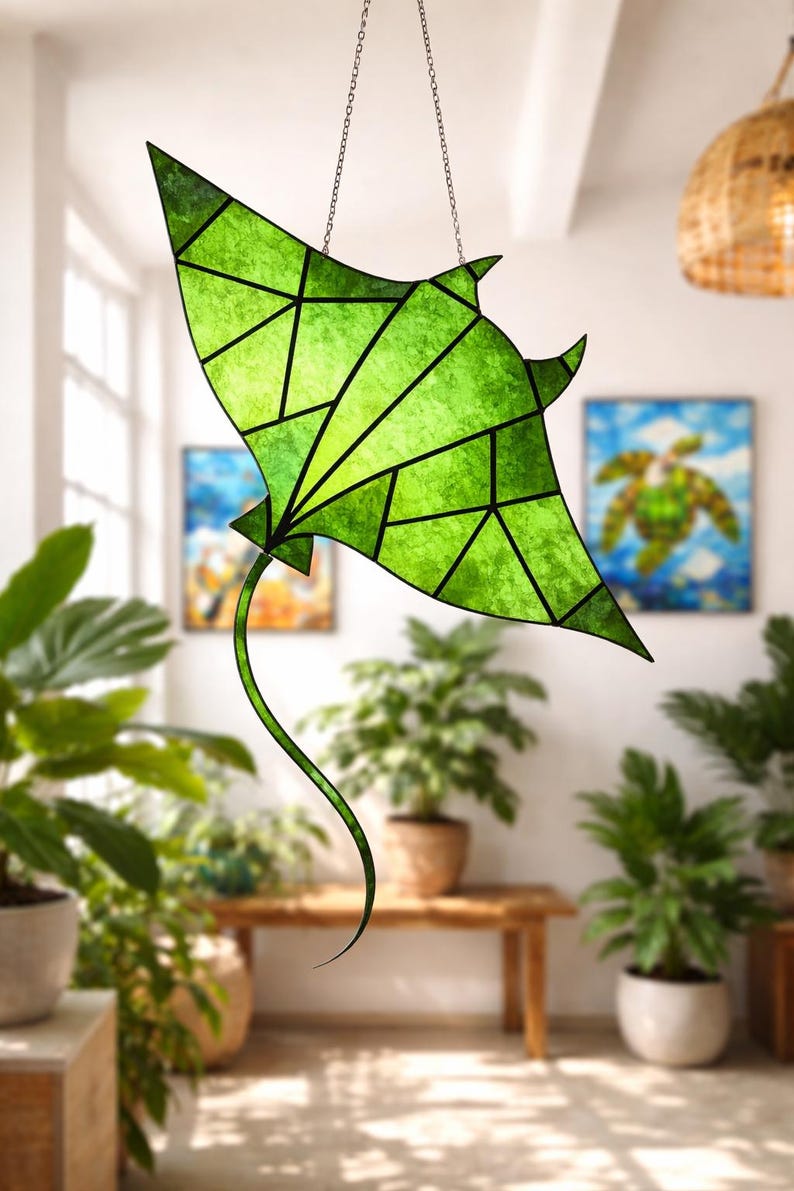 Stained Glass Manta Ray Pattern | Suncatcher Template (digital Download ...