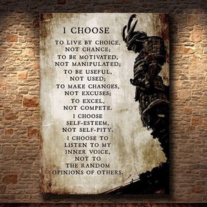 Inspirational Canvas Painting: Samurai Motivation Wall Art - Etsy