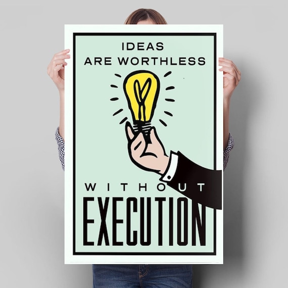 Ideas Are WORTHLESS Without EXECUTION Monopoly Canvas Painting - Etsy