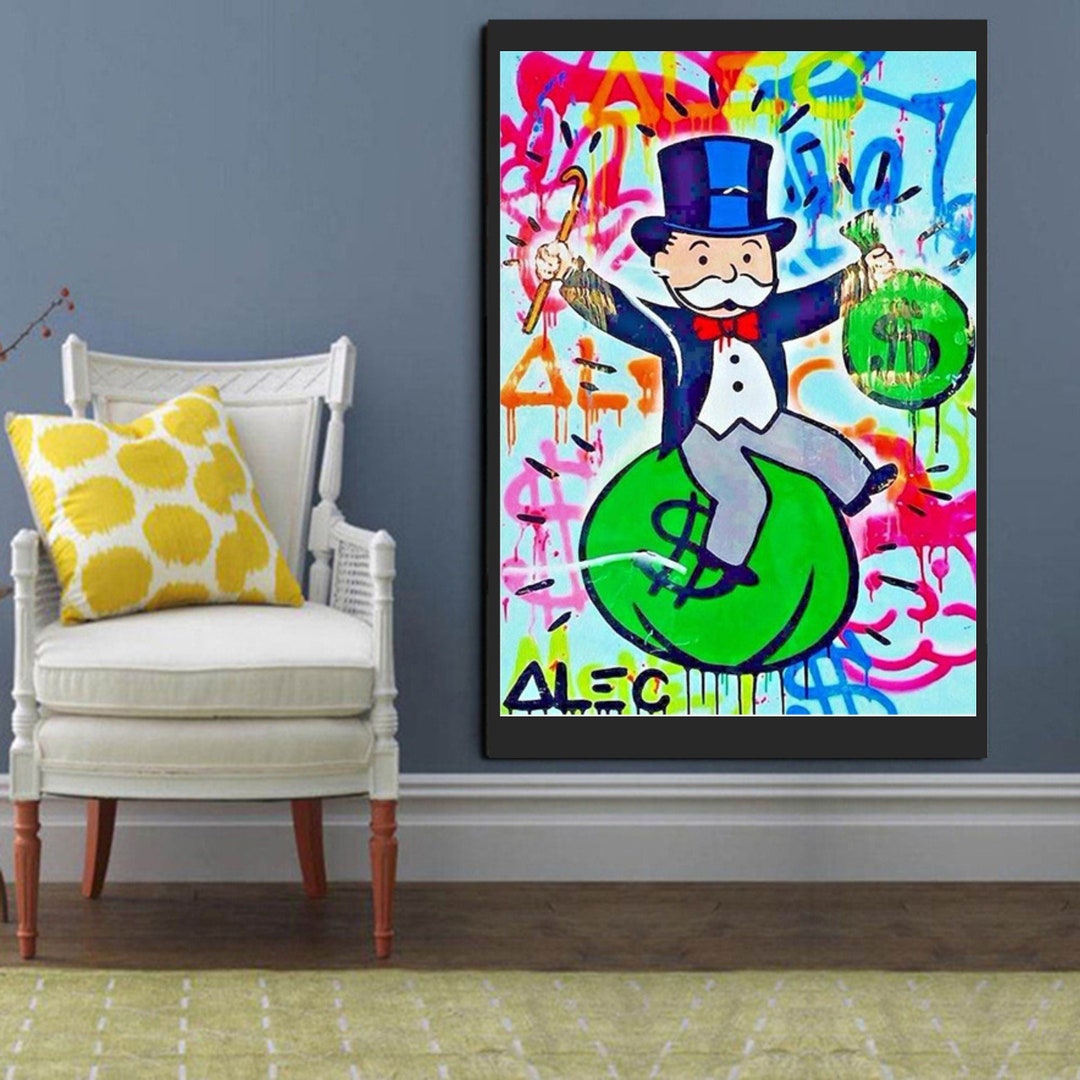 ALEC Sitting on Cash Graffiti Monopoly Canvas Painting || Motivating ...