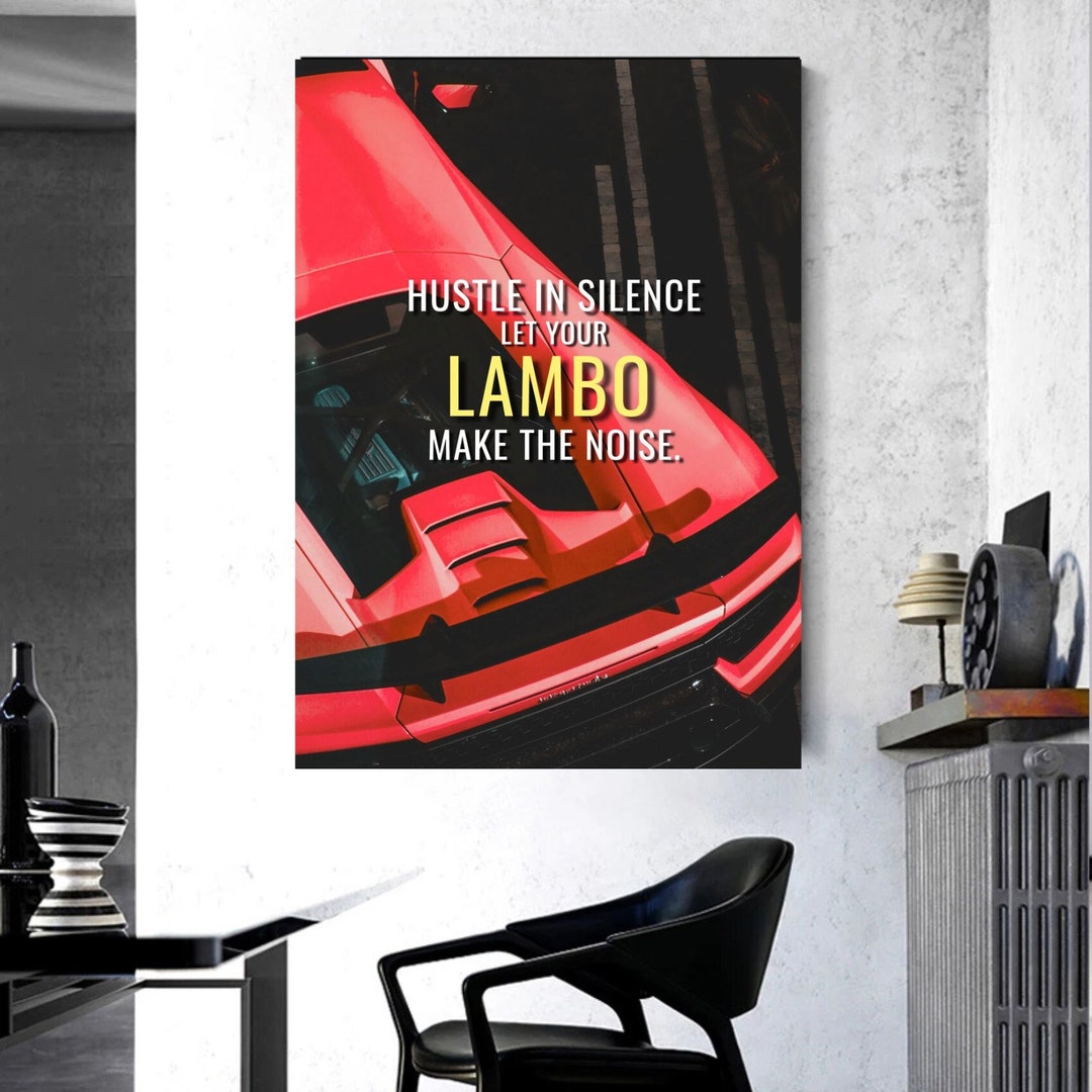 Lambo Canvas Painting: Modern Motivational Wall Art - Etsy