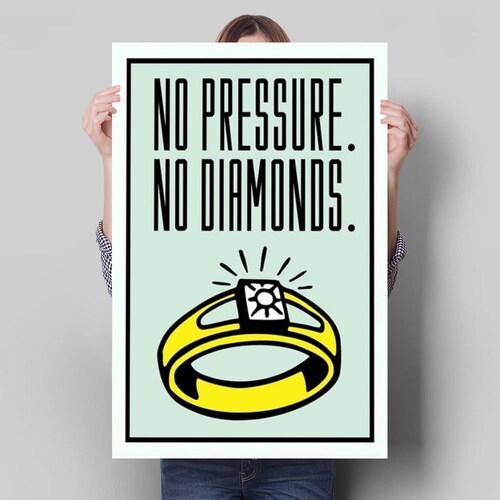 No PRESSURE No DIAMONDS Monopoly Canvas Painting Motivating - Etsy