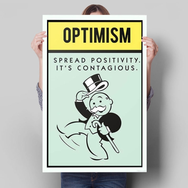 OPTIMISM Spread POSITIVITY Its Contagious Monopoly Canvas Painting ...