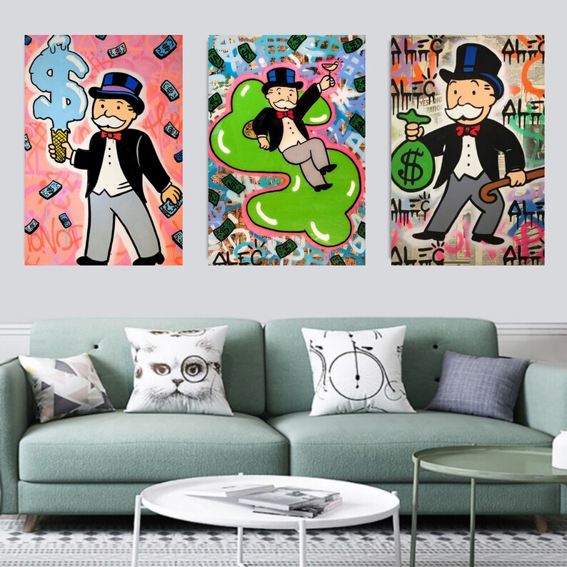 ALEC Laying Down on Dollar Sign Monopoly Canvas Painting - Etsy