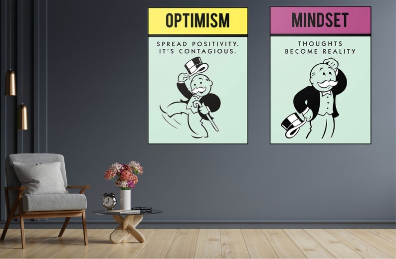 OPTIMISM Spread POSITIVITY Its Contagious Monopoly Canvas Painting ...