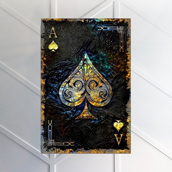 ACE Playing Card POKER Cards Canvas Painting Motivating - Etsy