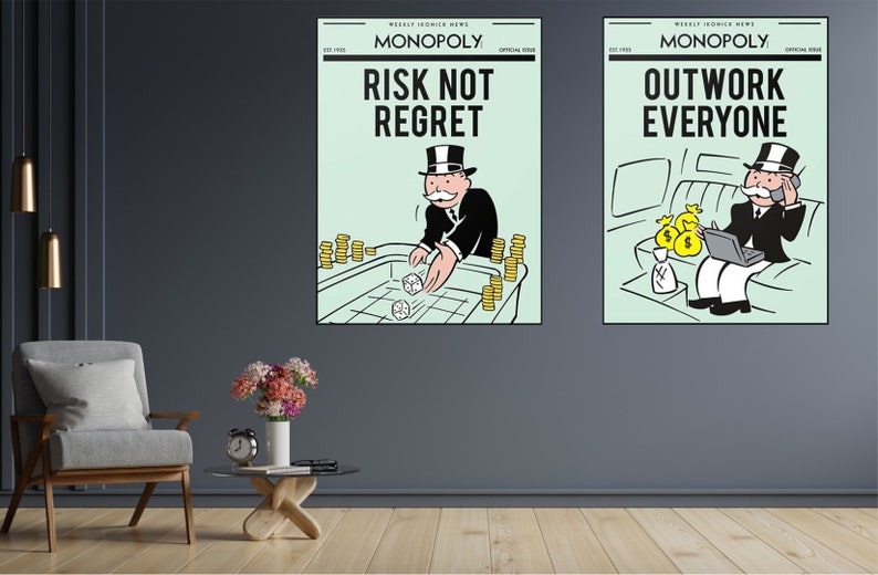 OUTWORK Everyone Monopoly Canvas Painting || Motivating Modern Wall Art ...