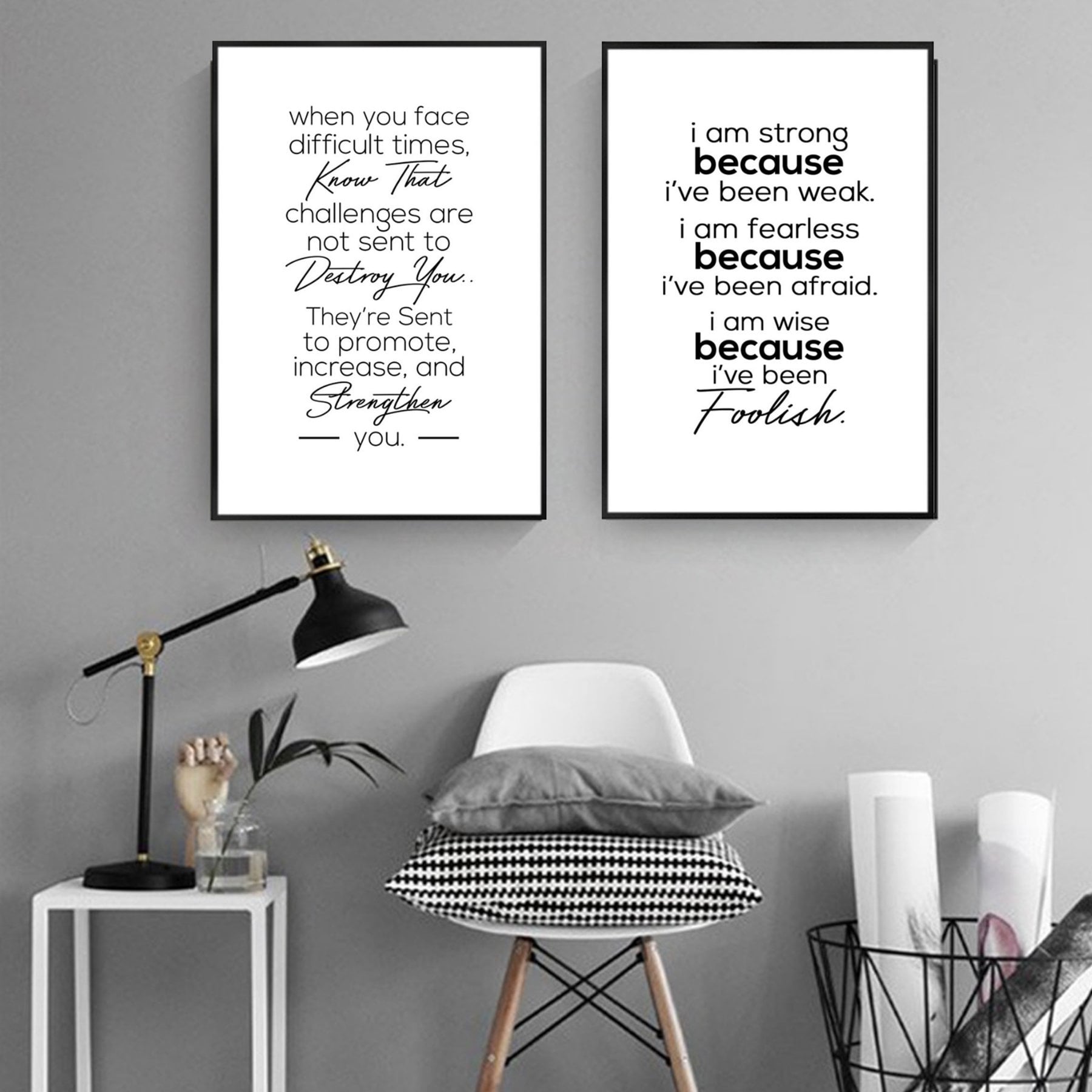 Motivational Canvas Print: I Am Strong, Fearless, Wise - Modern Wall ...