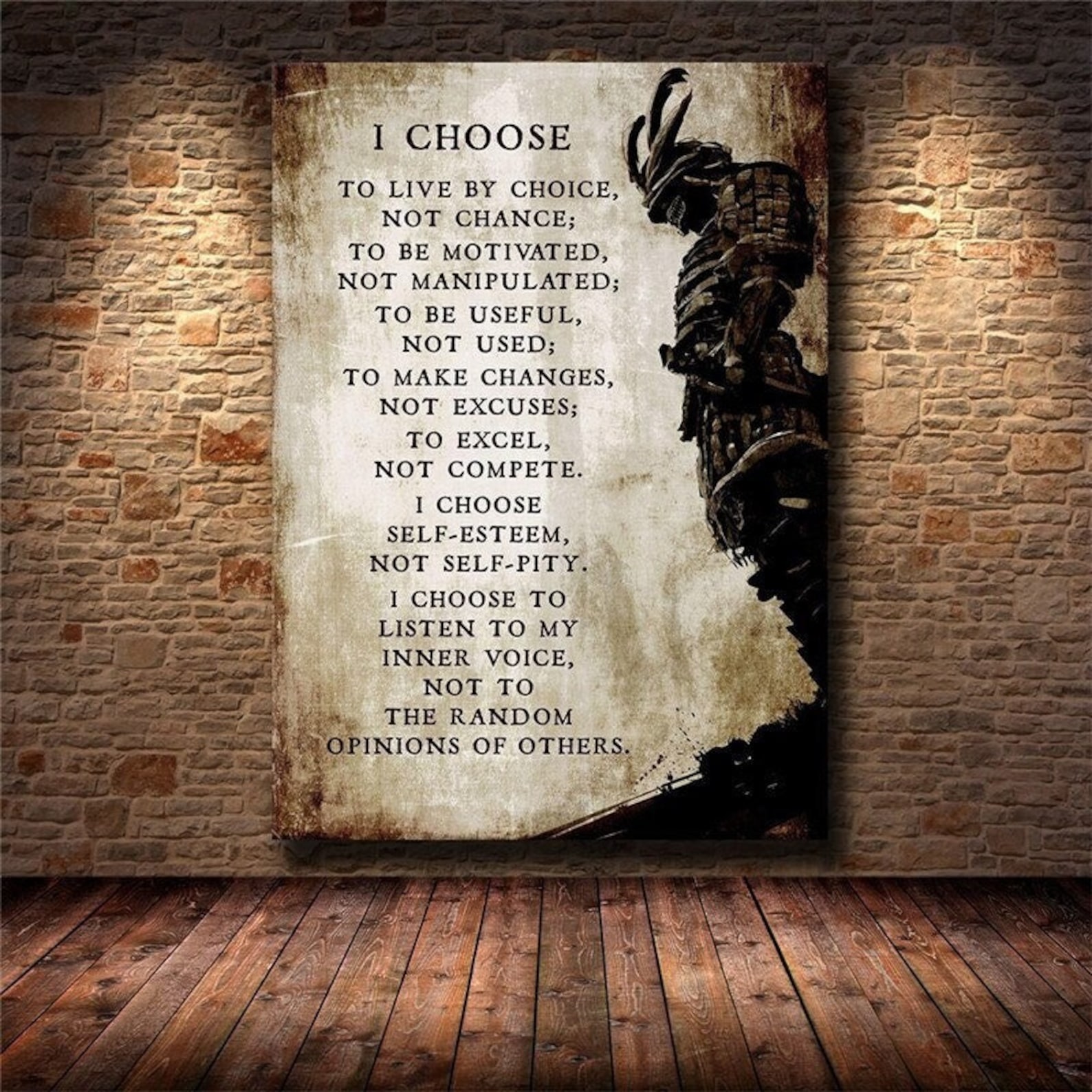 Inspirational Canvas Painting: Samurai Motivation Wall Art - Etsy