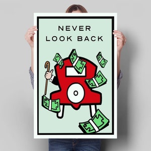 NEVER Look BACK Monopoly Canvas Painting || Motivating Modern Wall Art ...