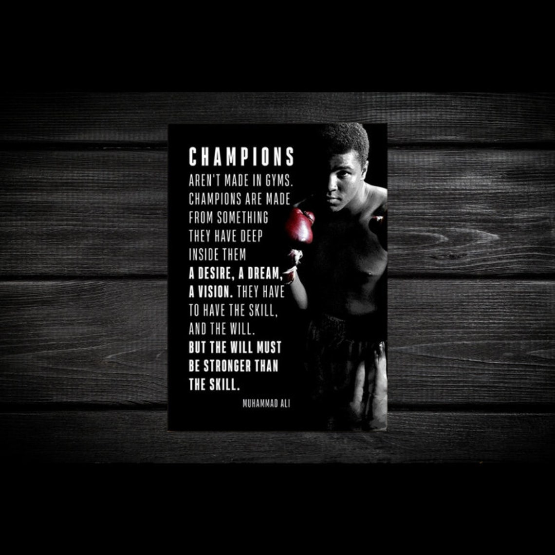 Muhammad Ali Inspirational Canvas Art: Motivational Wall Decor - Etsy