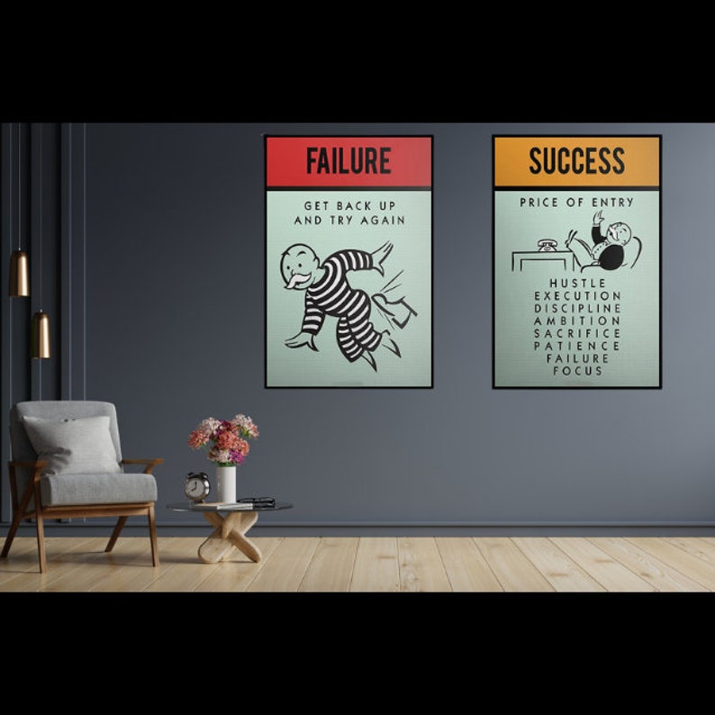 SUCCESS Price of Entry Monopoly Canvas Painting || Motivating Modern ...