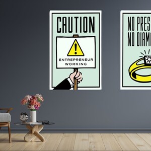 No PRESSURE No DIAMONDS Monopoly Canvas Painting || Motivating Modern ...