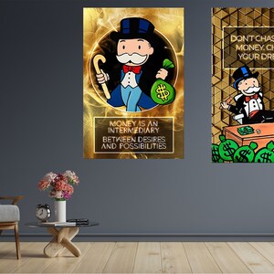 Don't Chase the Money Monopoly Canvas Painting || Motivating Modern ...