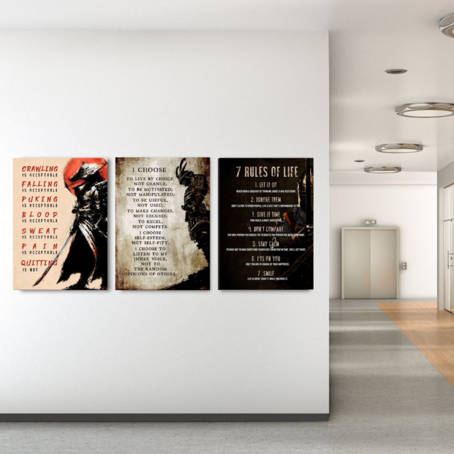 Inspirational Canvas Painting: Samurai Motivation Wall Art - Etsy
