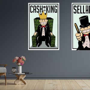CASH is KING Monopoly Canvas Painting || Motivating Modern Wall Art ...