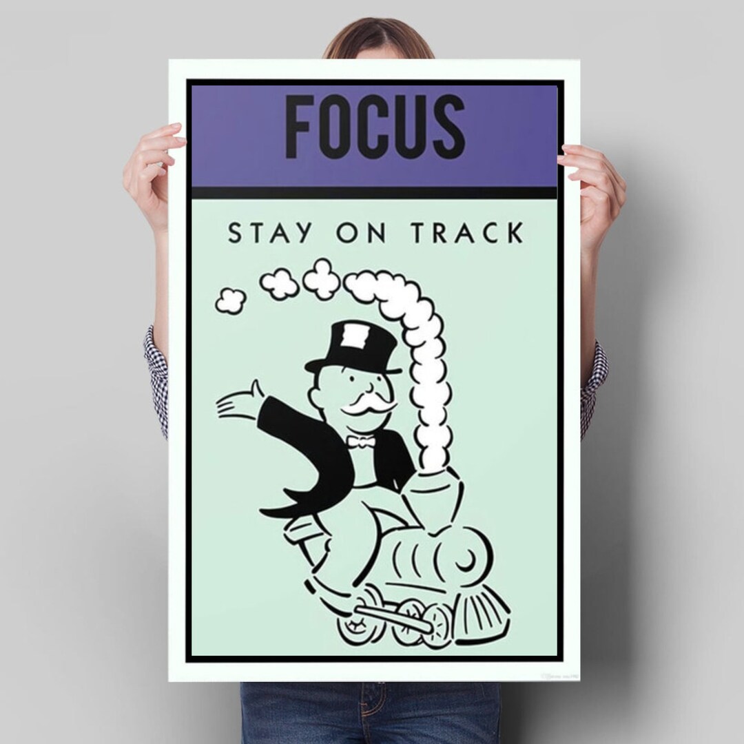 FOCUS Stay on Track Monopoly Canvas Painting || Motivating Modern Wall ...