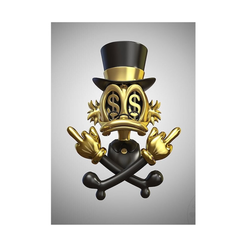 GOLD Dollar Duck CARTOON MOTIVATION Canvas Painting || Motivating ...