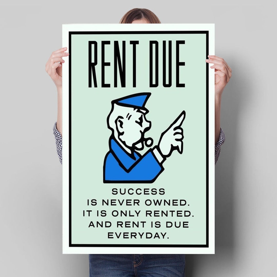 Monopoly 'rent Due' Canvas Painting: Motivational Modern Wall Art - Etsy