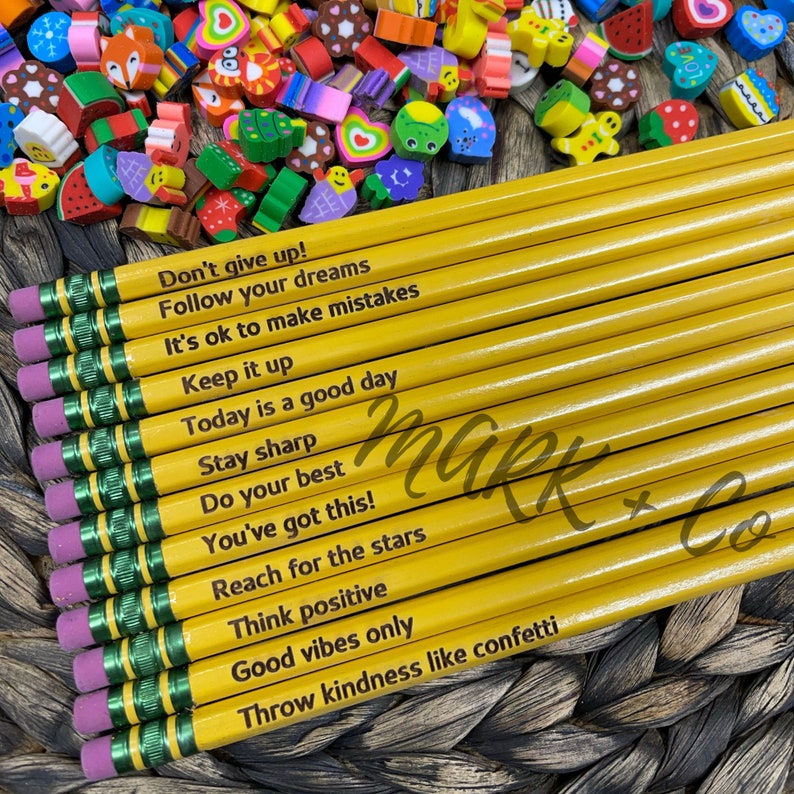 Custom Name Affirmation and Positivity Pencils | School Pencil | #2 ...