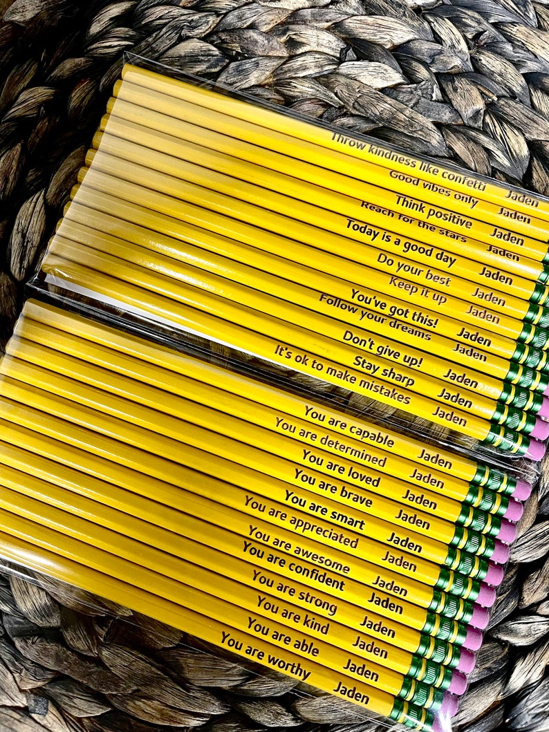 Custom Name Affirmation and Positivity Pencils | School Pencil | #2 ...