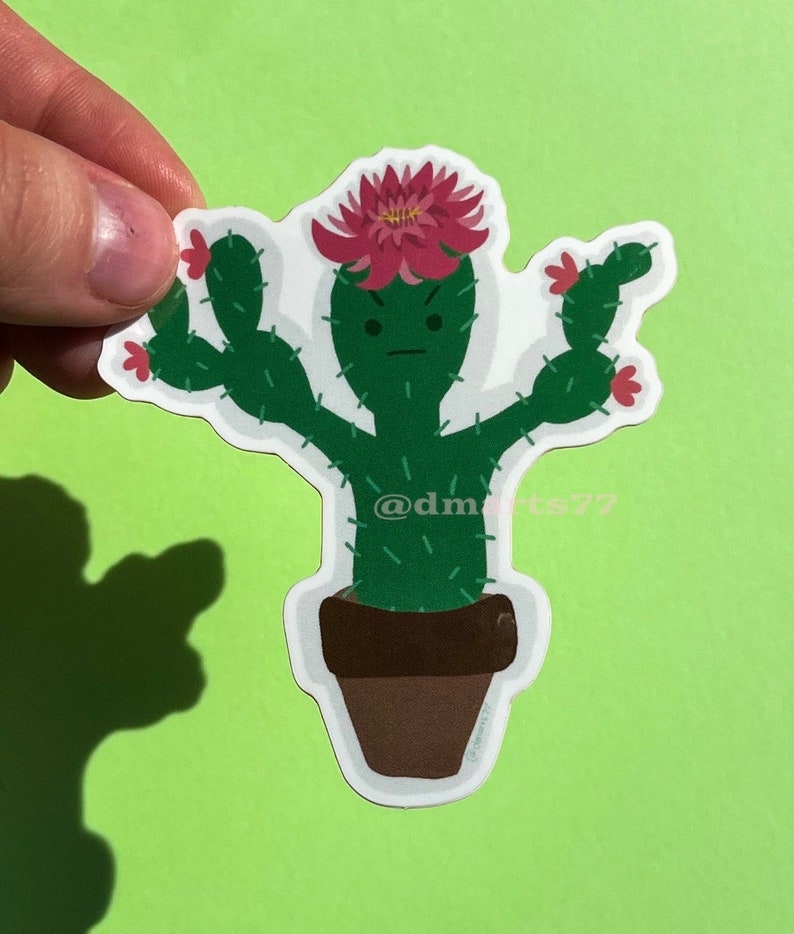Angry Cactus Guy Sticker - Etsy