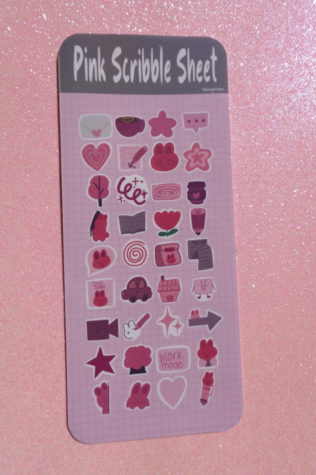 Pink Scribble Sticker Sheet - Etsy